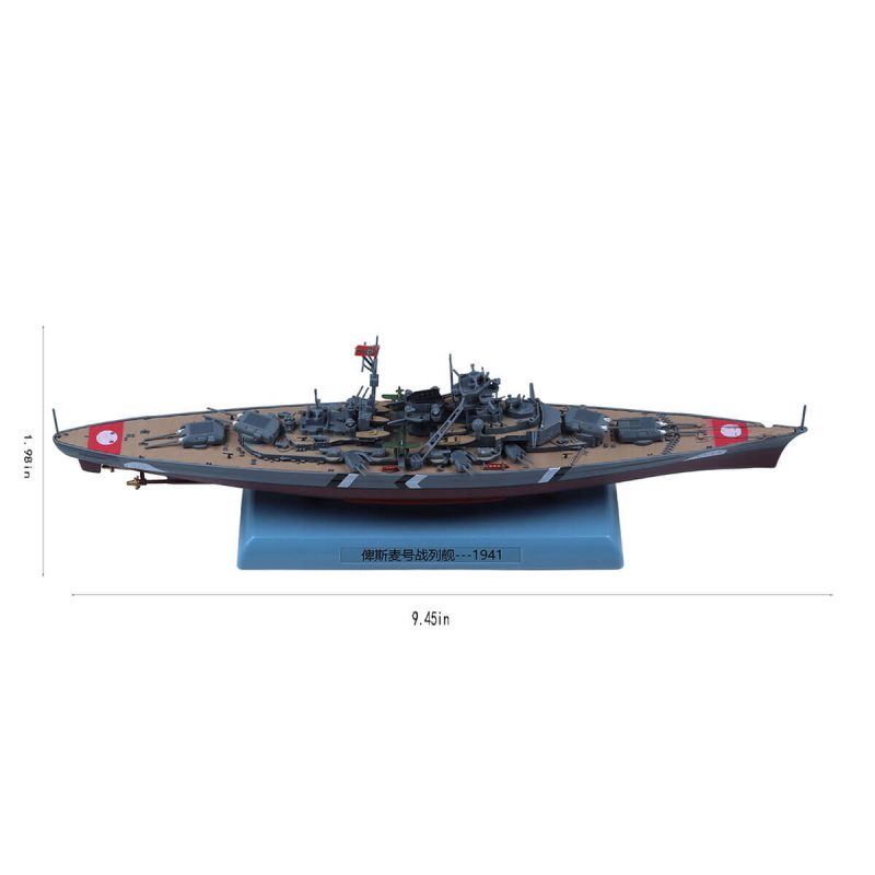 1:1000 Bismarck 1941 Battleship Model Diecast Warship Pre-Built Models ...