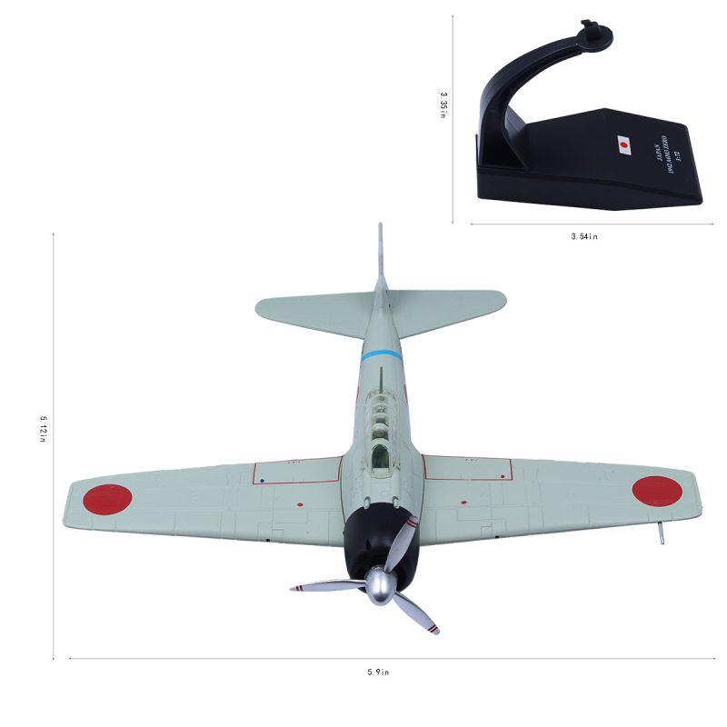 1:72 Japanese A6M Zero Fighter Attack Plane Model Diecast Military ...